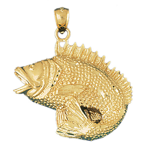 14k Yellow Gold Bass Charm — Dazzlers Inc